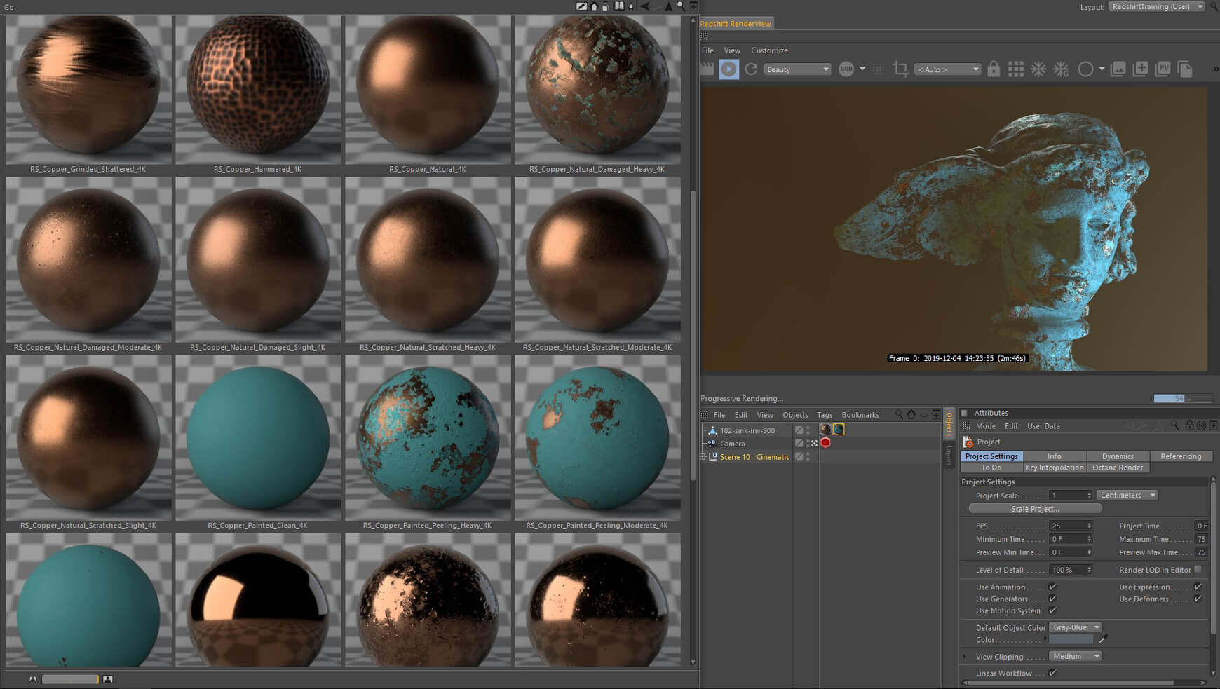 260多种C4D Redshift突变材料金属预设精选 – 简单设计