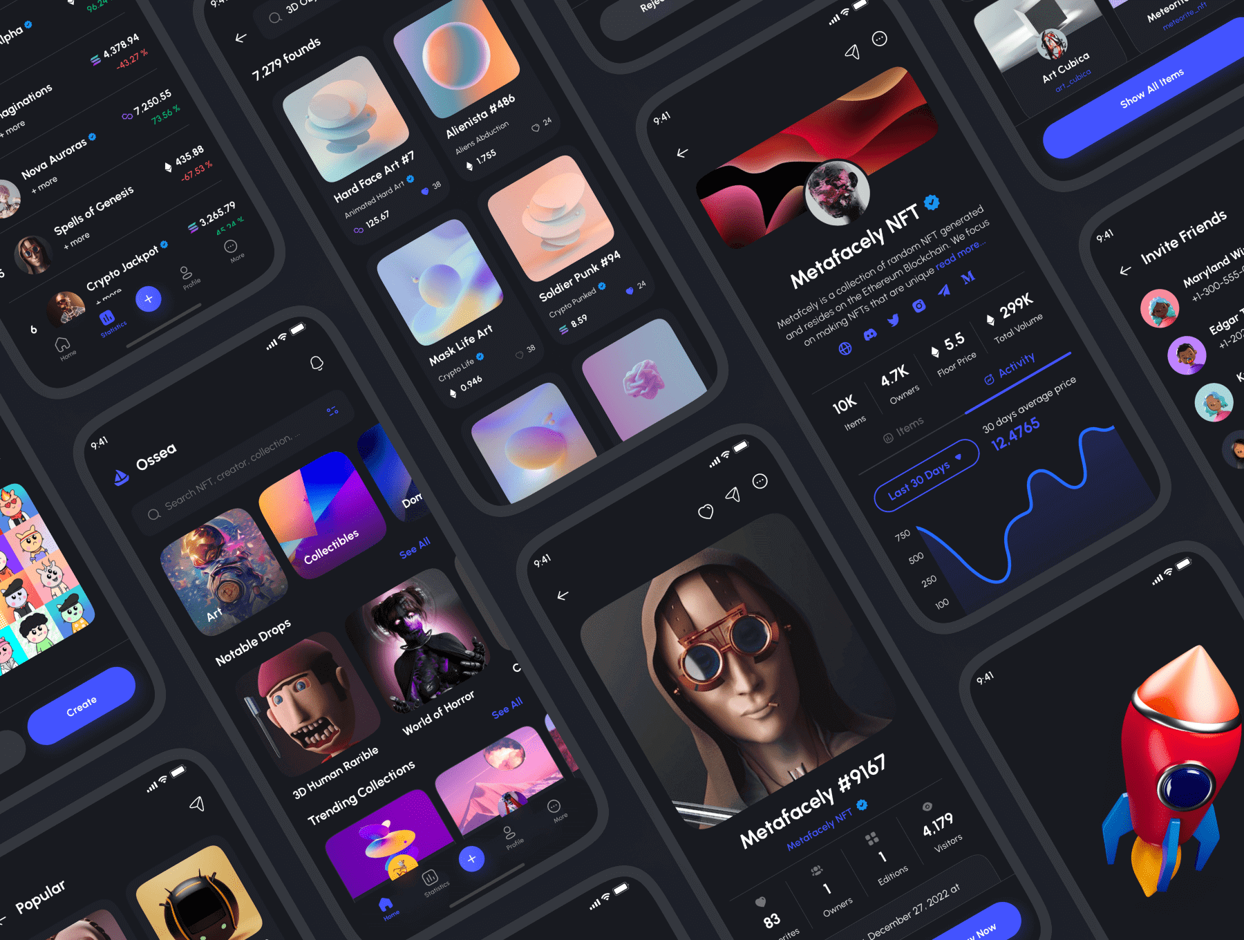 160个适用于NFT风格的高质量APP UI素材包（Figma） – 简单设计
