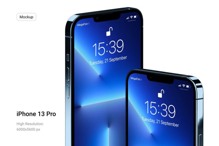 一套有质感的iPhone 13 Pro手机展示样机PSD素材模型 – 简单设计