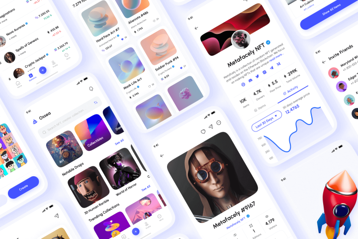 160个适用于NFT风格的高质量APP UI素材包（Figma） – 简单设计